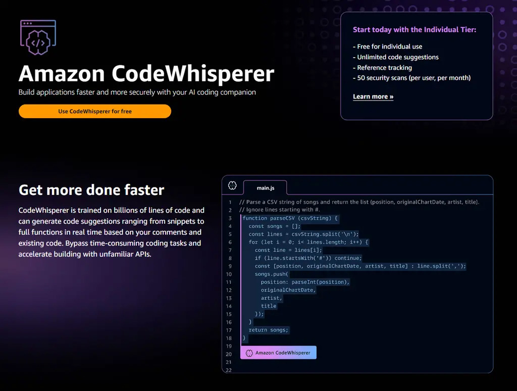 个人用户免费,亚马逊正式推出ai编程服务codewhisperer Cloudandai — C114通信网