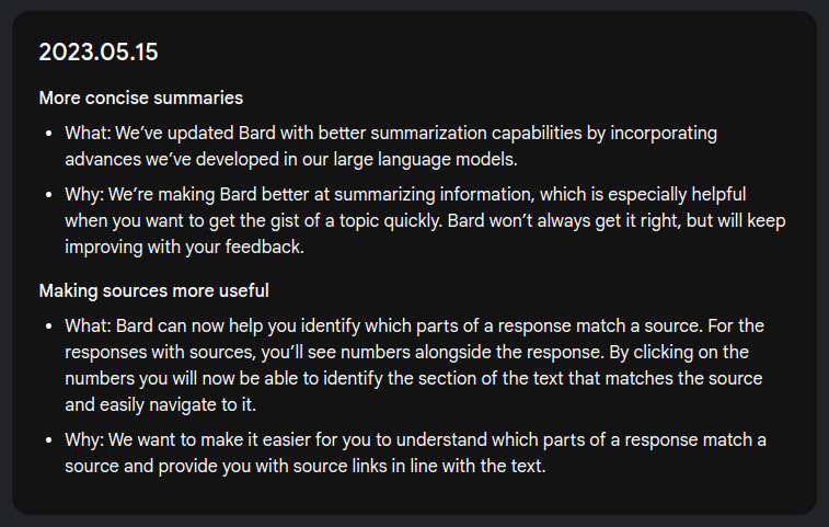 谷歌改进聊天机器人 Bard：独立标记内容来源、优化要点罗列 - Cloud&AI — C114通信网