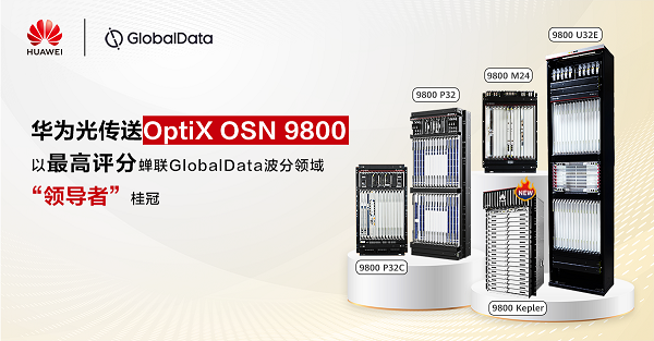 华为光传送OSN 9800系列产品荣获GlobalData骨干和城域波分领域“领导者”桂冠 - 资讯 — C114通信网