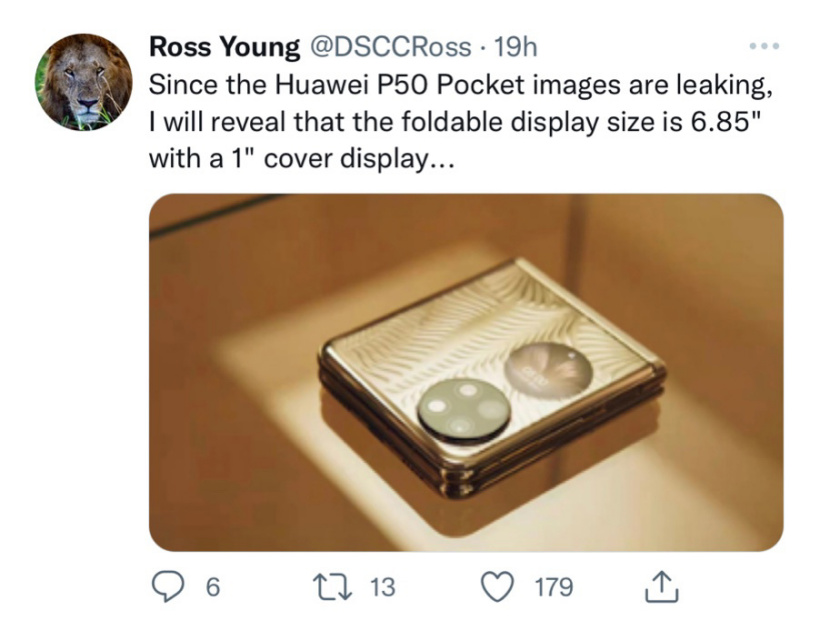 华为P50 Pocket折叠屏手机侧面照公布：昼短影长，开合万象 - 通信终端 — C114通信网